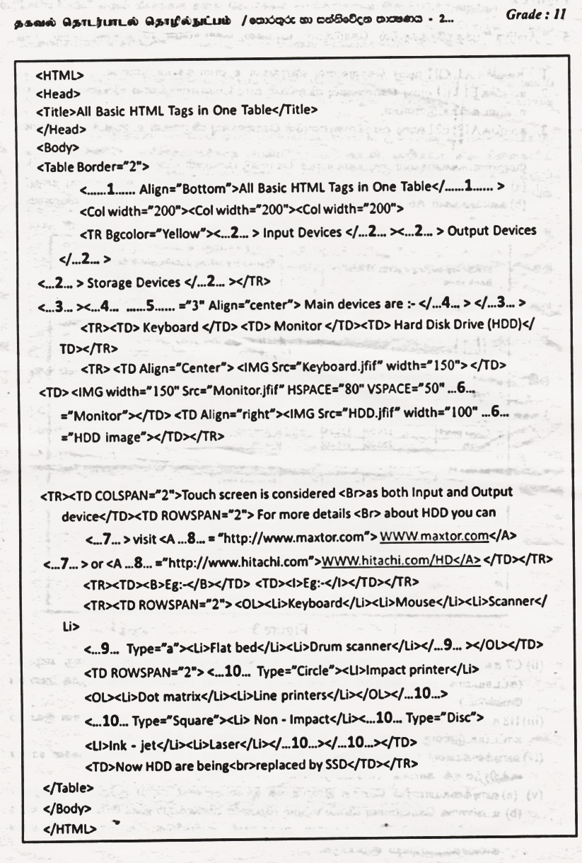 Grade 11 ICT 2021/22 (NWP) HTML – InfotechTamil